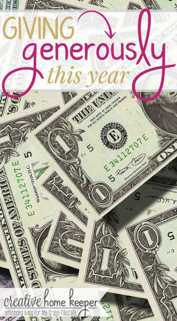 Giving Generously in the New Year - Creative Home Keeper