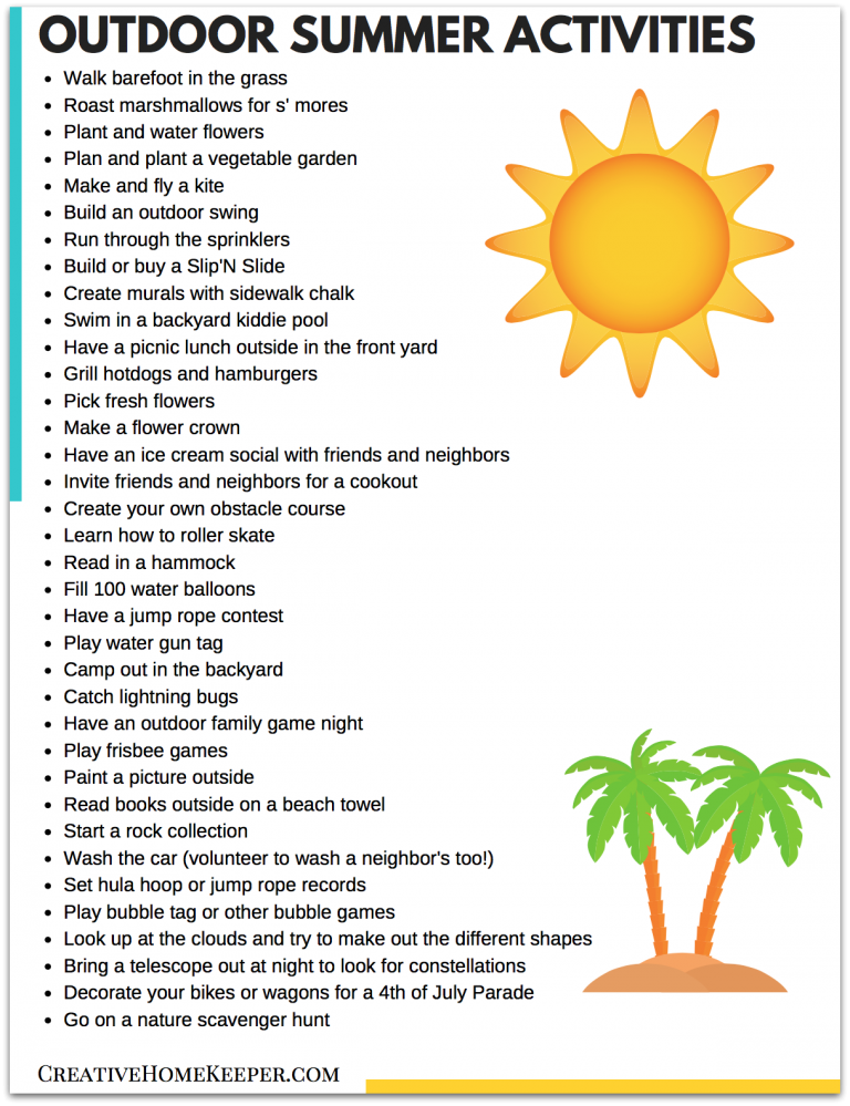 110+ Summer Activities for Kids - Creative Home Keeper